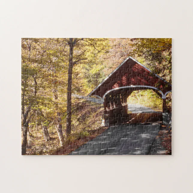 New Hampshire Bridge Beautiful Autumn Scenery Fall Jigsaw Puzzle | Zazzle
