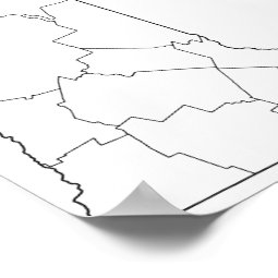 New Hampshire Counties Blank Outline Map Poster | Zazzle
