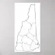 New Hampshire Counties Blank Outline Map Poster | Zazzle