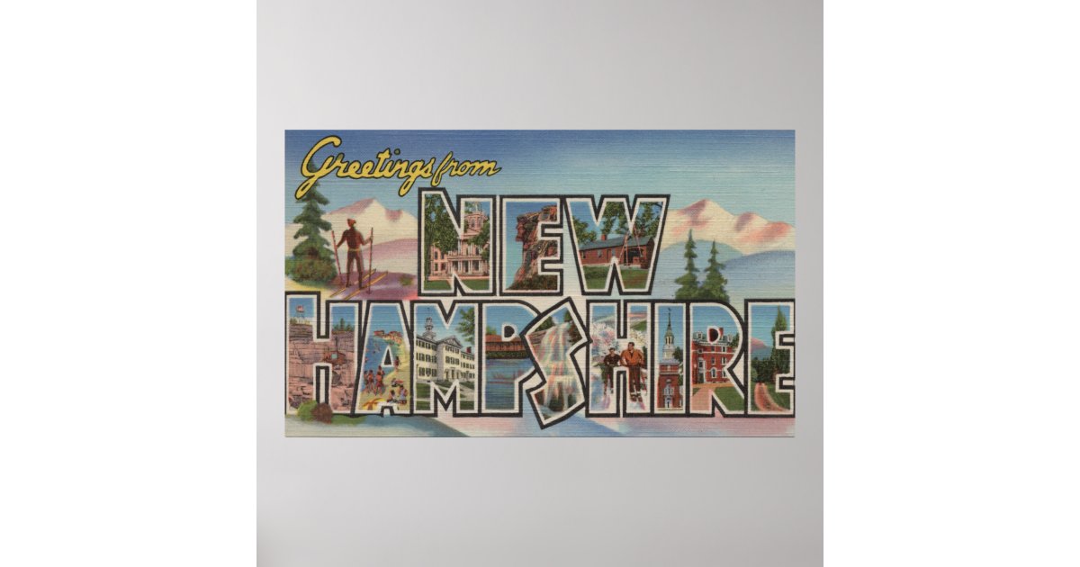 New Hampshire - Large Letter Scenes Poster | Zazzle