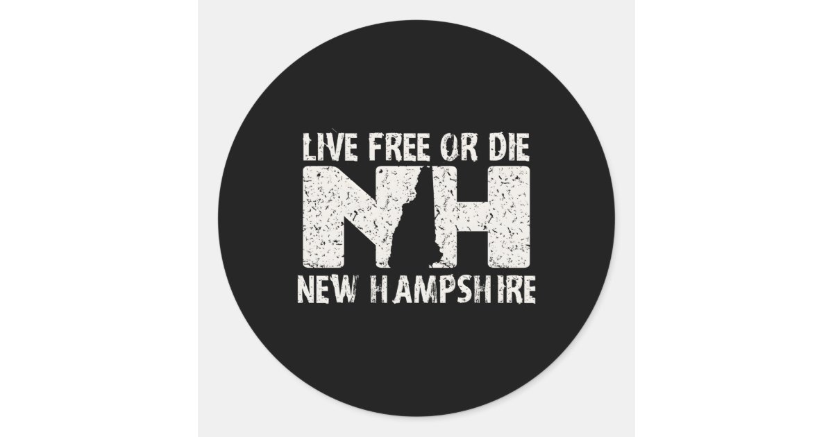 New Hampshire Live Free Or Die Product Classic Round Sticker | Zazzle