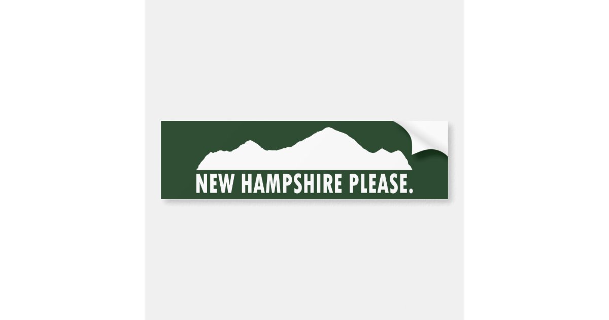 New Hampshire Please Bumper Sticker | Zazzle