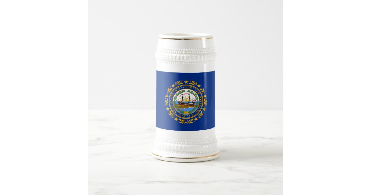 New Hampshire State Flag Beer Stein | Zazzle