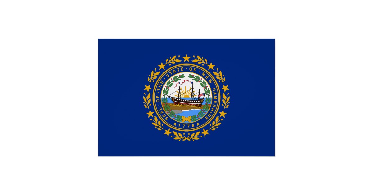 New Hampshire State Flag Poster | Zazzle