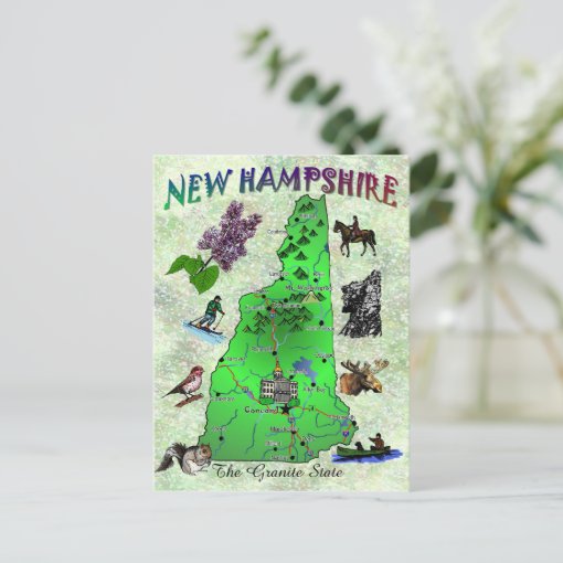New Hampshire State map card | Zazzle