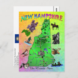 New Hampshire State map card | Zazzle