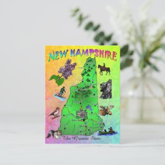 New Hampshire State map card | Zazzle