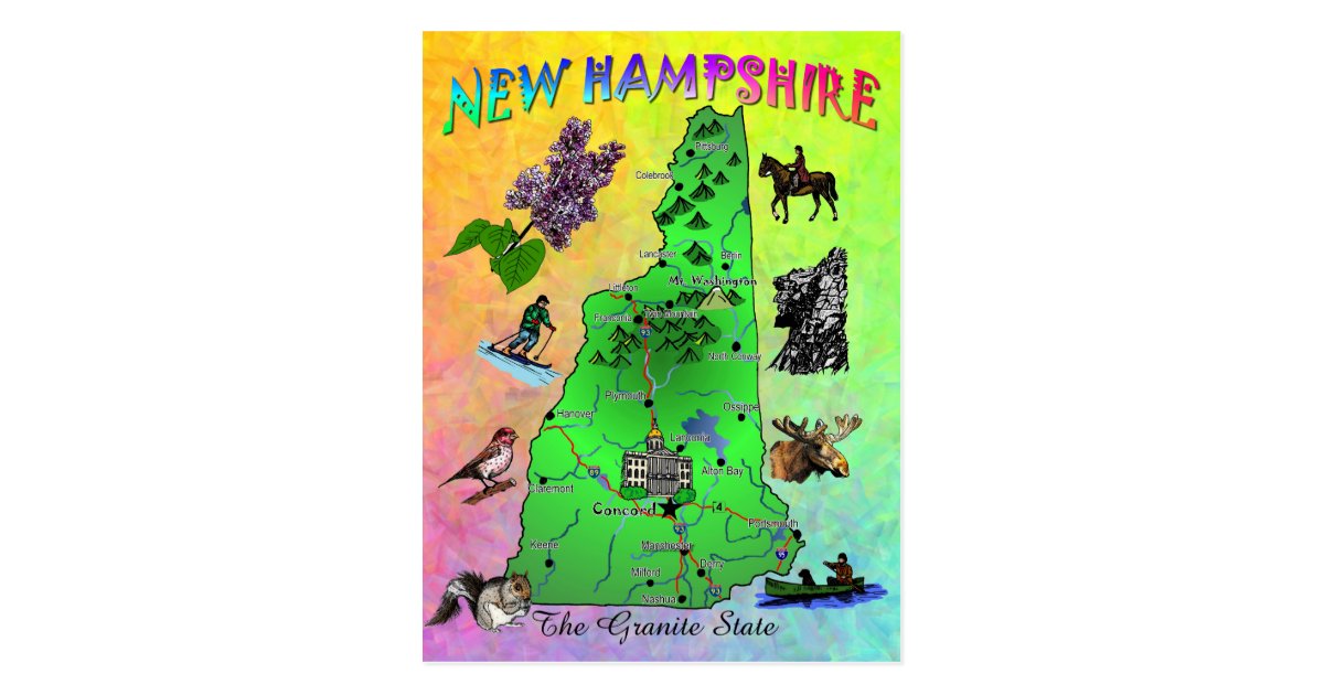 New Hampshire State map card | Zazzle.com