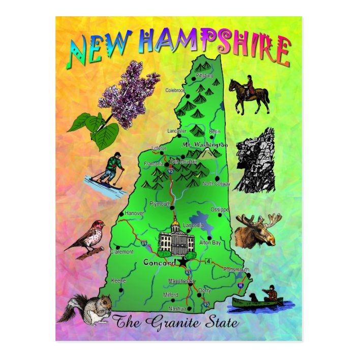 New Hampshire State map card | Zazzle.com