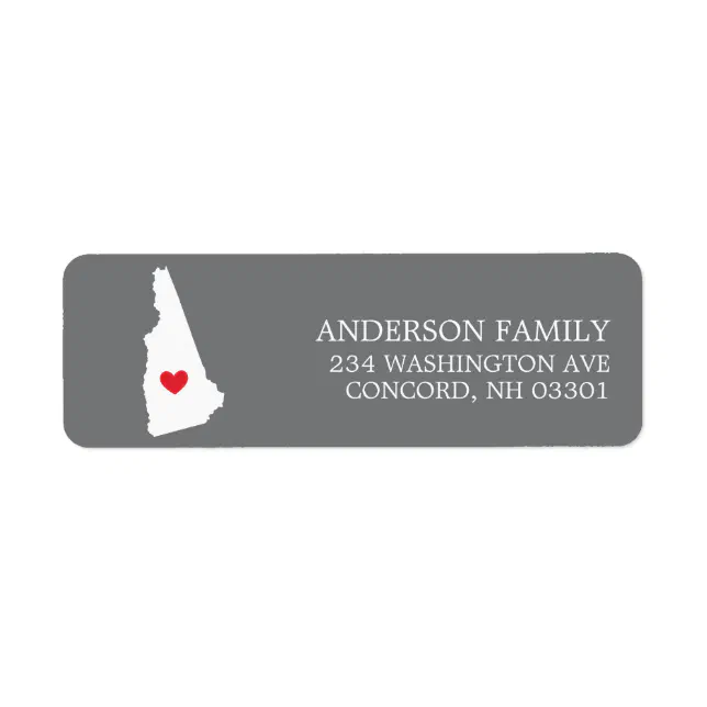 NEW HAMPSHIRE State | Moving Return Address Label | Zazzle
