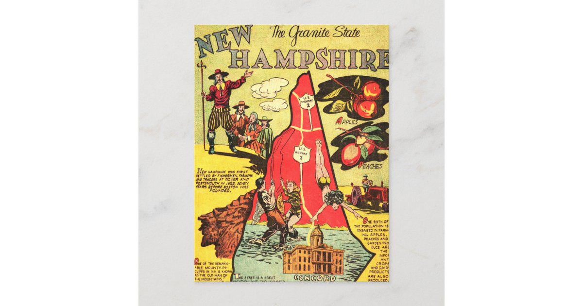 New Hampshire the Granite State Postcard | Zazzle