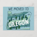 NEW HOME ADDRESS Oregon State Illustrated Map Postcard | Zazzle