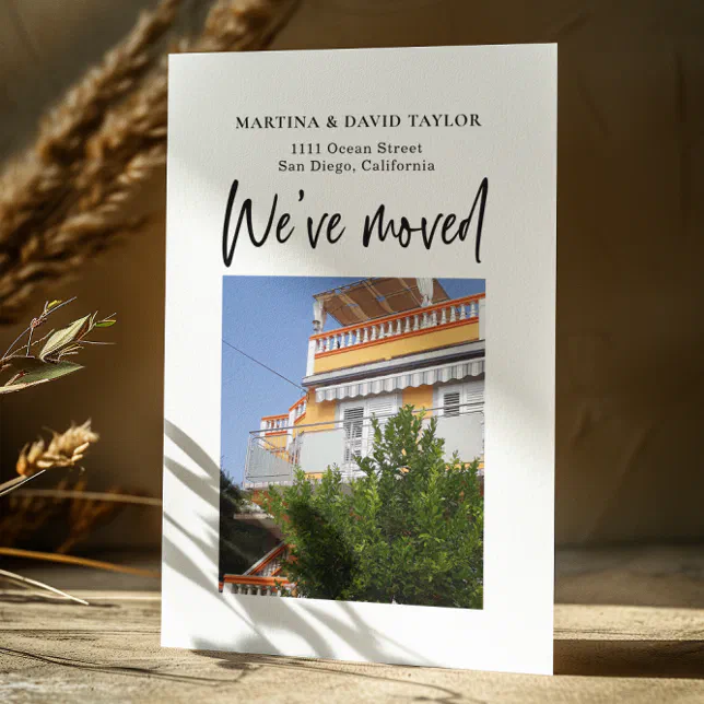 New Home Address Photo Moving Announcement Postcard | Zazzle