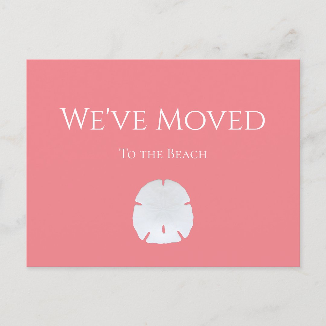 New Home Beach Sand Dollar Pink Announcement Postcard | Zazzle