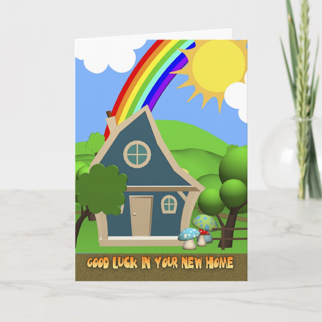 New Home Cartoon House Greeting card | Zazzle