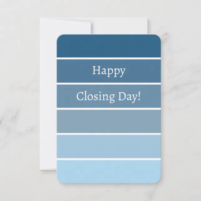 New Home Closing Congratulations Blue Paint Chip Note Card | Zazzle