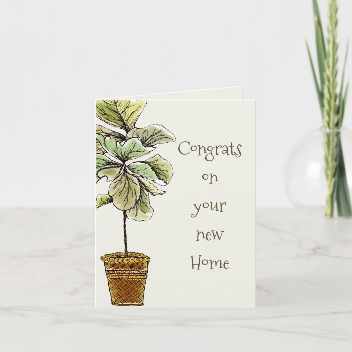 New Home Congratulations Fiddleleaf Fig Message Thank You Card | Zazzle.com