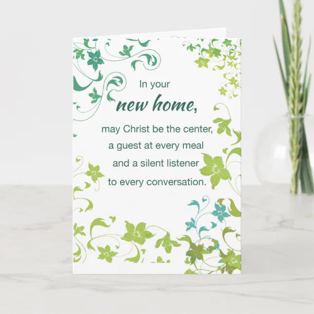 New Home Congratulations with Christ at Center Card | Zazzle