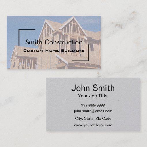 New Home Construction Business Card | Zazzle