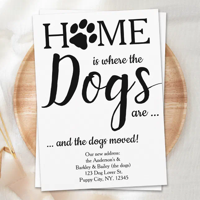 New Home Dogs We've Moved Pet Dog Moving Announcement | Zazzle