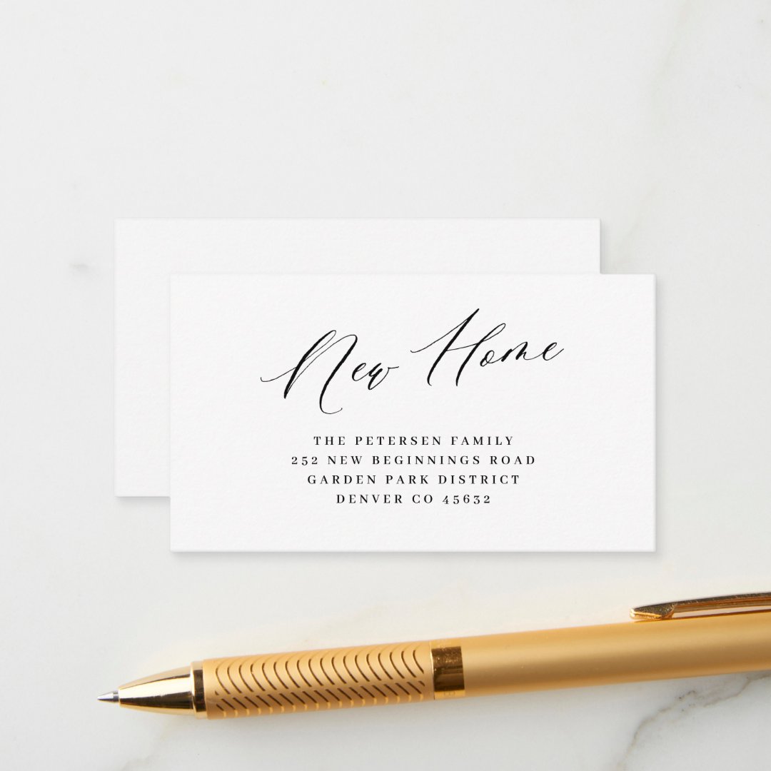 New home elegant typography script simple insert | Zazzle