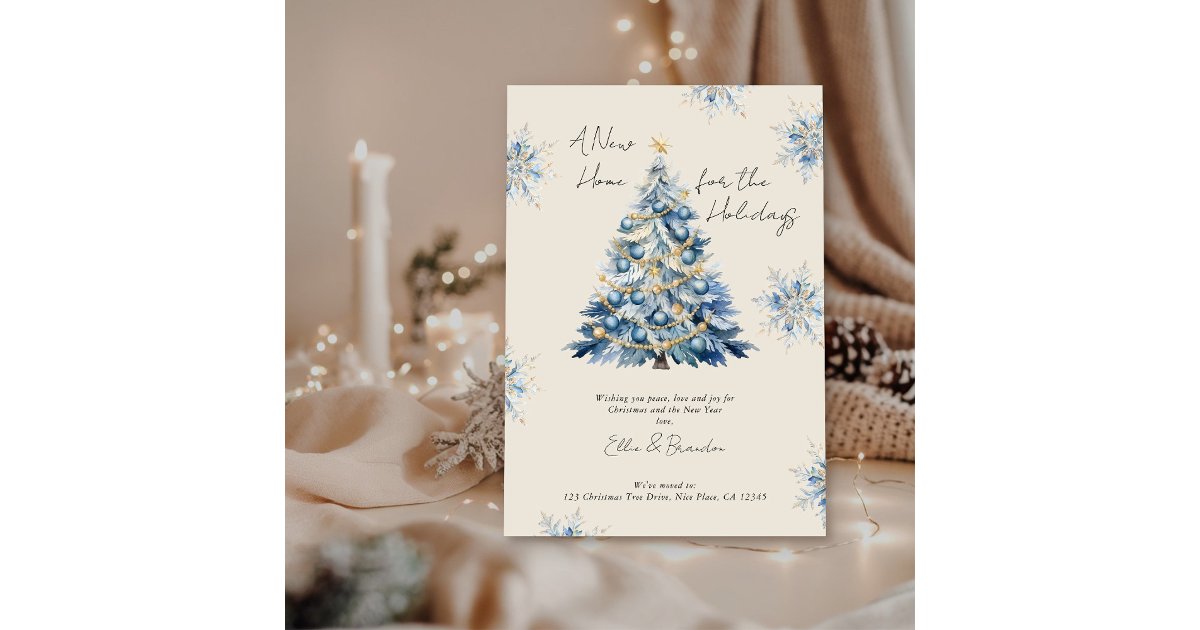 New Home for the Holidays Christmas Moving Holiday Card | Zazzle