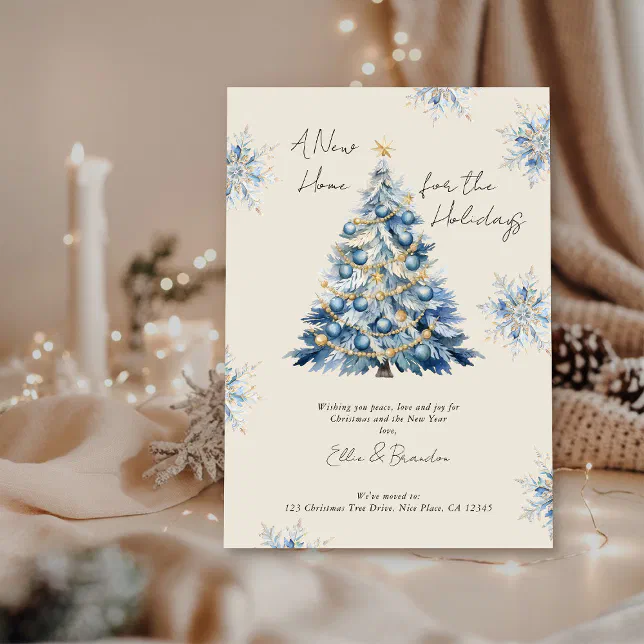 New Home for the Holidays Christmas Moving Holiday Card | Zazzle