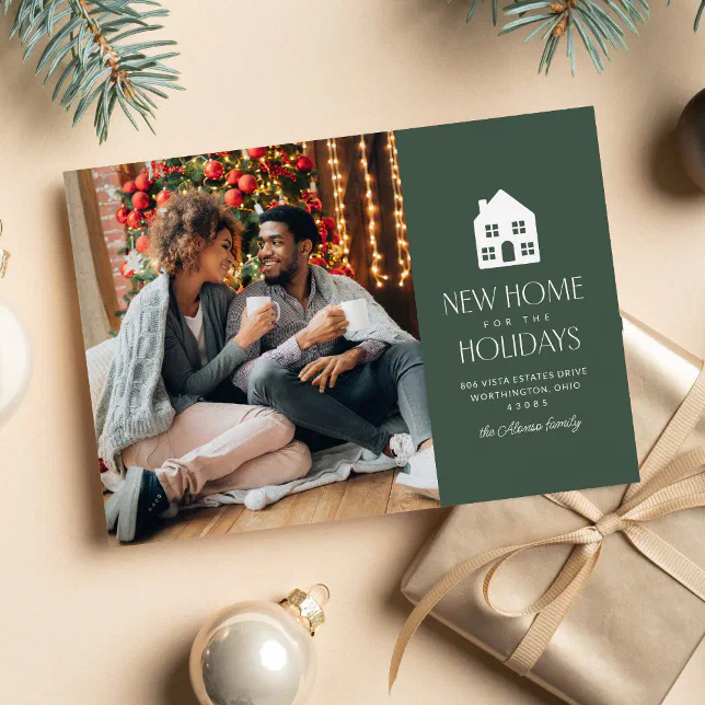 New home for the holidays Christmas moving Holiday Card | Zazzle