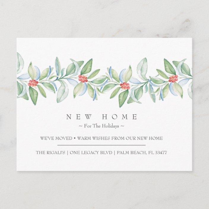 New Home For The Holidays Moving Announcement Postcard | Zazzle.com