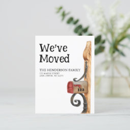 New Home Mailbox Moving Announcement Postcard | Zazzle