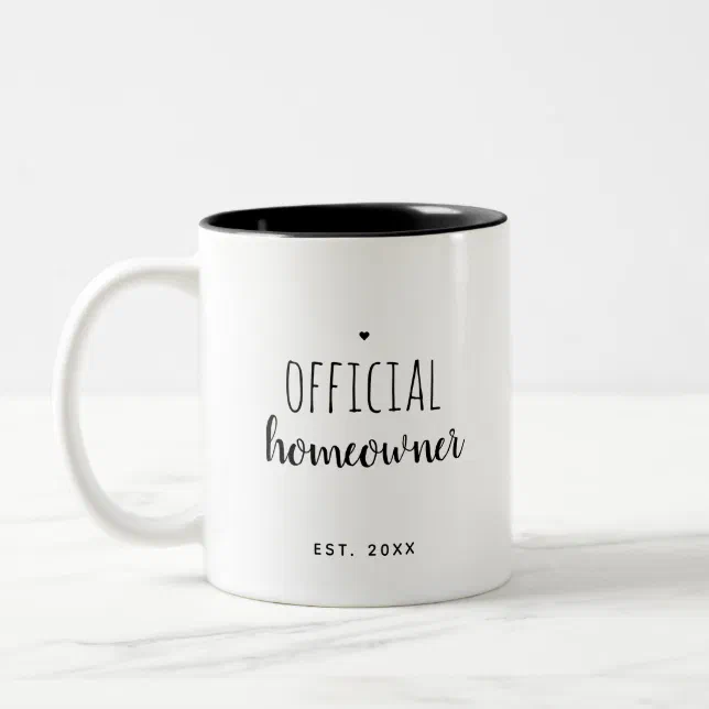 New Home Owner Custom Modern Simple Two-Tone Coffee Mug | Zazzle