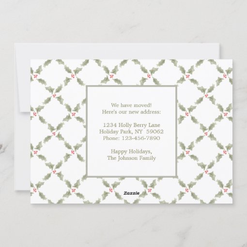 New Home Photo Christmas Wreath Change of Address Holiday Card | Zazzle