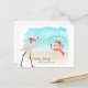 New Home Sandy Snowman Flamingo on Beach Holiday Postcard | Zazzle