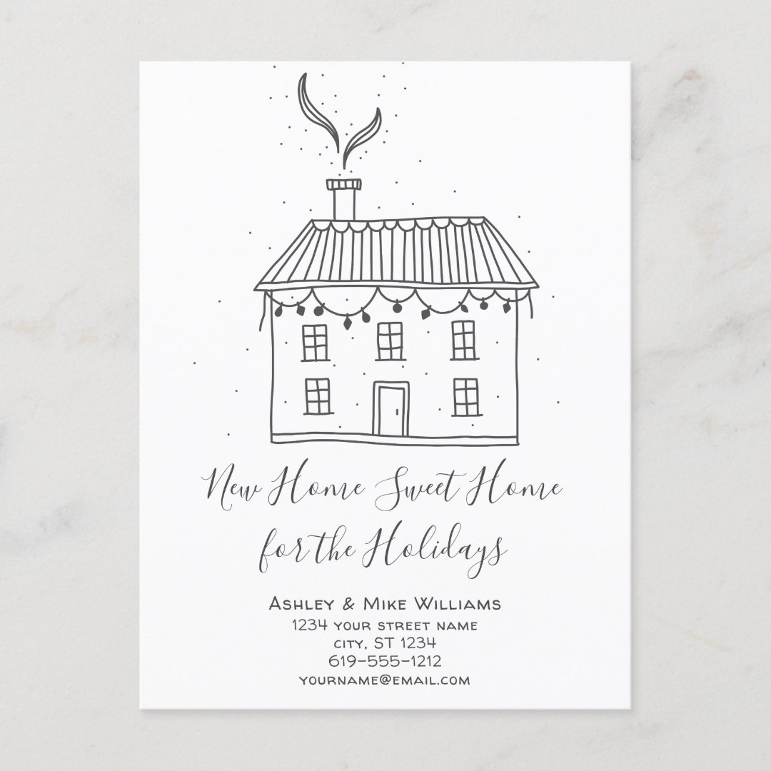 New Home Sweet Home Moving Address Postcard | Zazzle