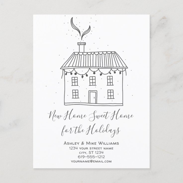 New Home Sweet Home Moving Address Postcard | Zazzle