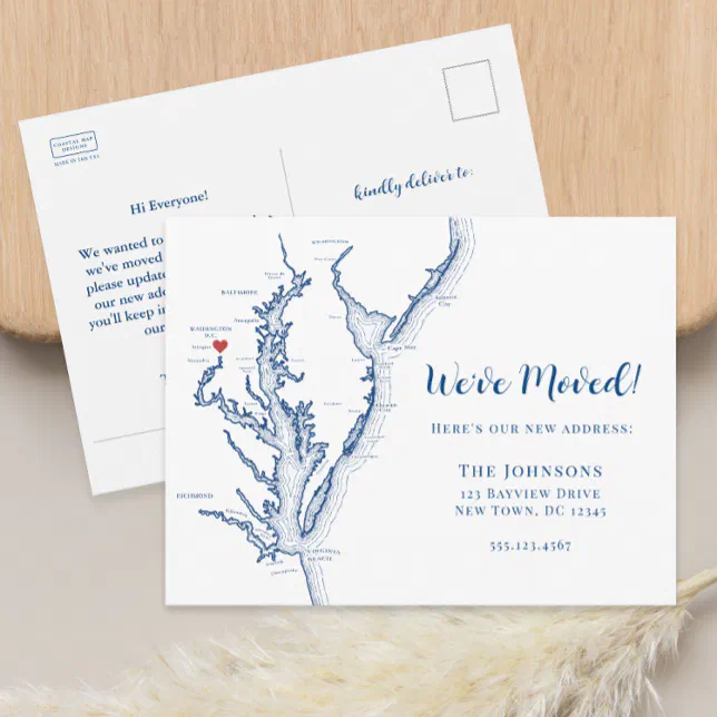 New Home Washington DC Map Moving Announcement Postcard | Zazzle