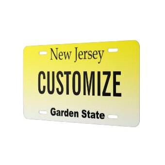 New Jersey Customized Vanity License Plate | Zazzle