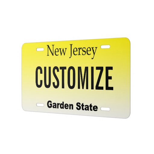 New Jersey Customized Vanity License Plate | Zazzle