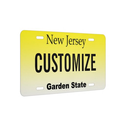 New Jersey Customized Vanity License Plate | Zazzle