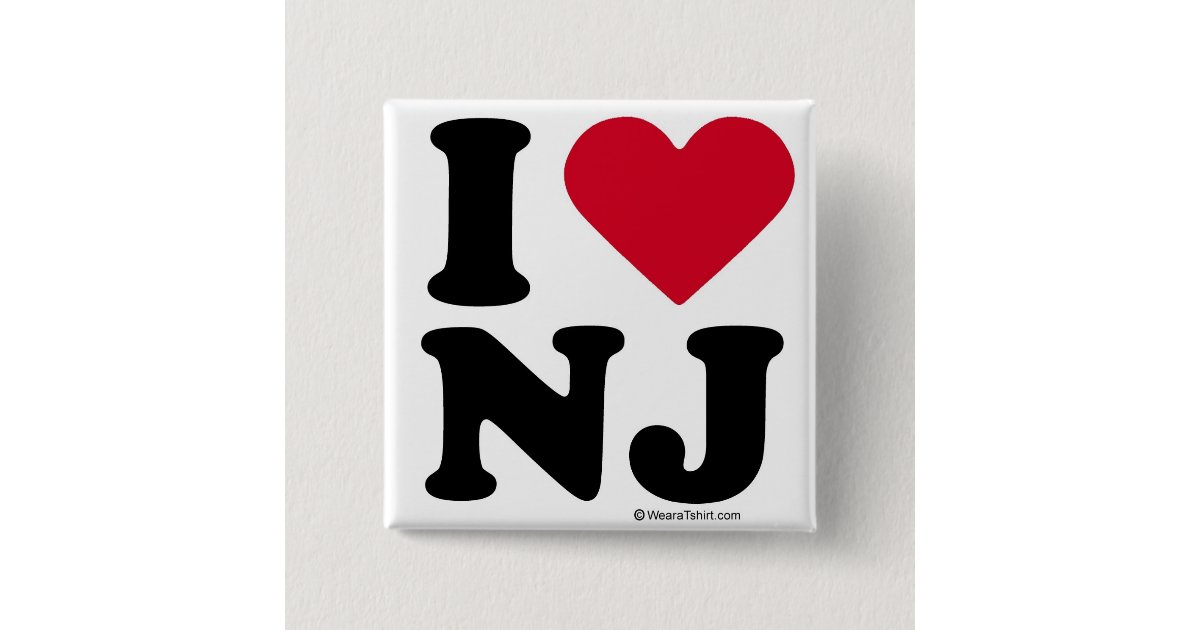NEW JERSEY - "I LOVE NJ" "I LOVE NEW JERSEY" PINBACK BUTTON | Zazzle