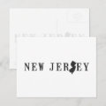 New Jersey Map Shaped Letter State Word Art Black Postcard | Zazzle