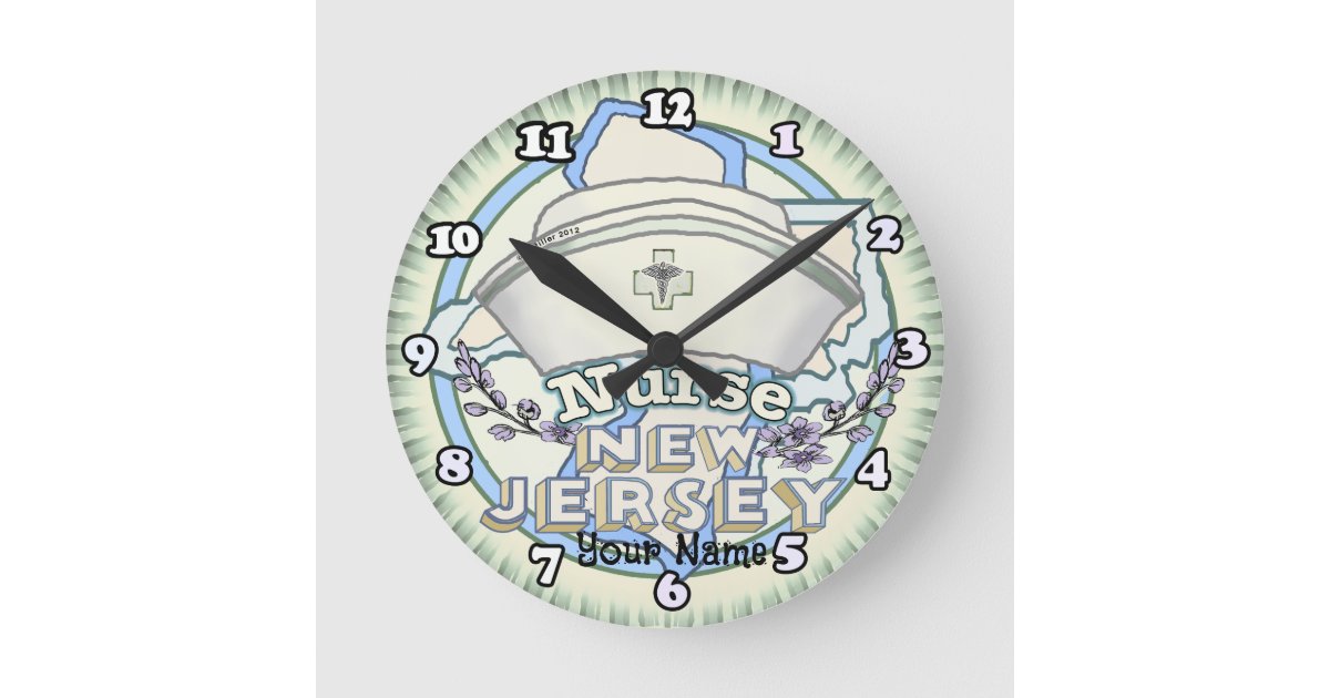 New Jersey Nurse Round Clock | Zazzle