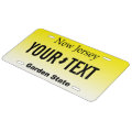 New Jersey Personalized Vanity License Plate | Zazzle