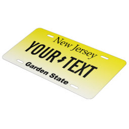 New Jersey Personalized Vanity License Plate | Zazzle
