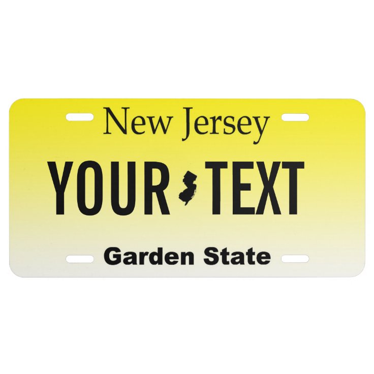 New Jersey Personalized Vanity License Plate | Zazzle
