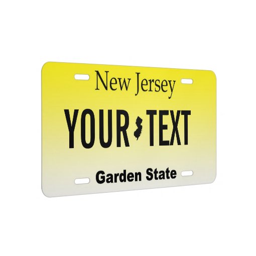 New Jersey Personalized Vanity License Plate | Zazzle