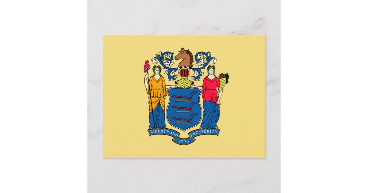 New Jersey State Flag Design Postcard | Zazzle