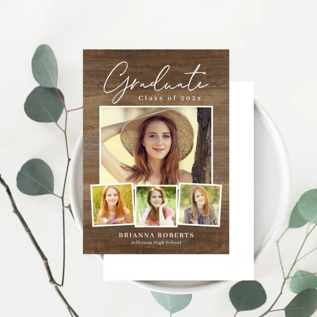 New Journey Rustic Graduation Invitation | Zazzle