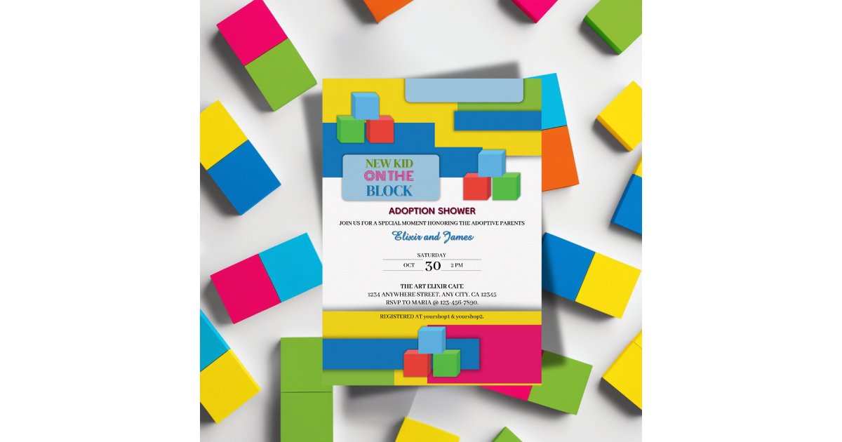 New Kid On The Block Adoption Foster Baby Shower Invitation | Zazzle