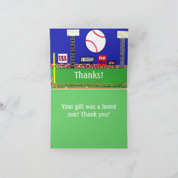 New Kids Baseball Sports Thank You Note Card | Zazzle